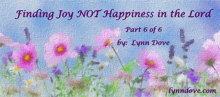 Finding Joy NOT Happiness in the Lord (6) | Lynn Dove's Journey Thoughts